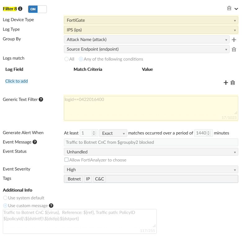 Event Handler Example Scenarios FortiAnalyzer 7 4 0 Fortinet